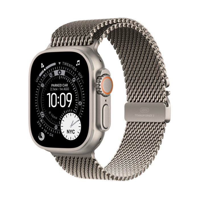 Apple Watch Ultra 3 / Natural Titanium Case with Natural Titanium Case ...