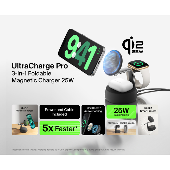 Belkin Belkin 'UltraCharge Pro' 25W 3-in-1 Magnetic Charging Dock with ...