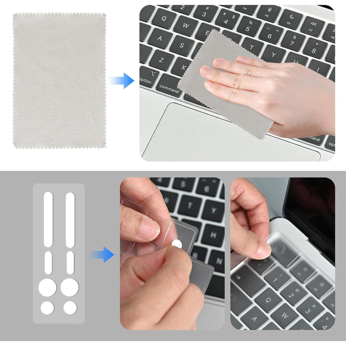 UBA UBA Clear Keyboard Cover for MacBook Air (M2-M4) & MacBook Pro (M1 ...